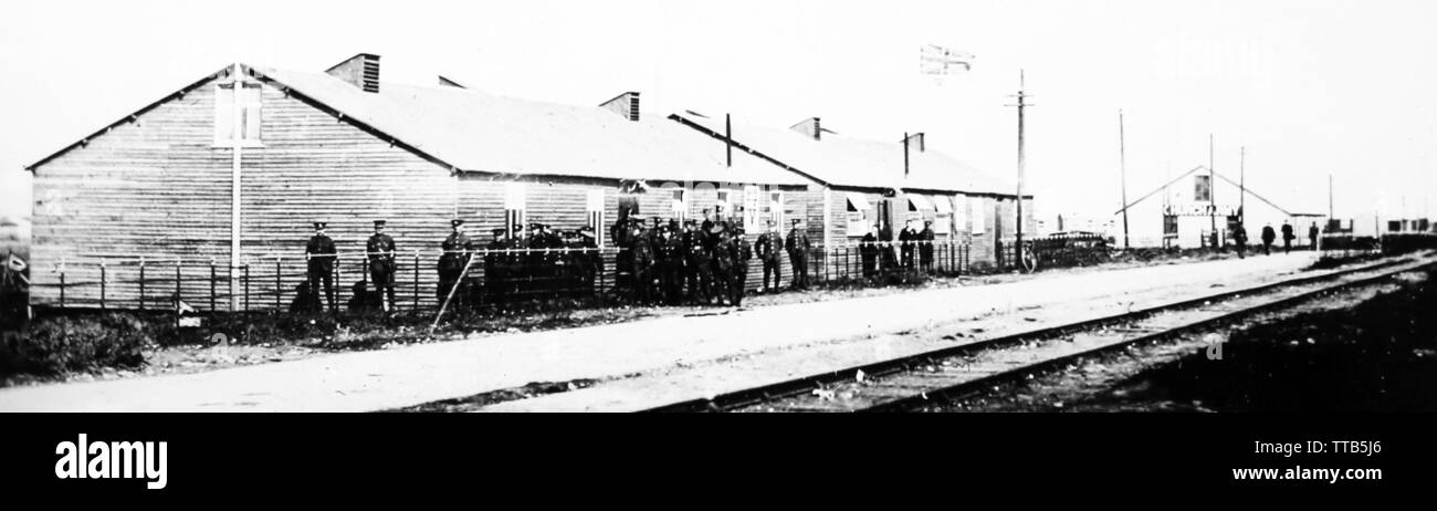 YMCA Penkridge Bank Camp railway station during WW1 Stock Photo - Alamy