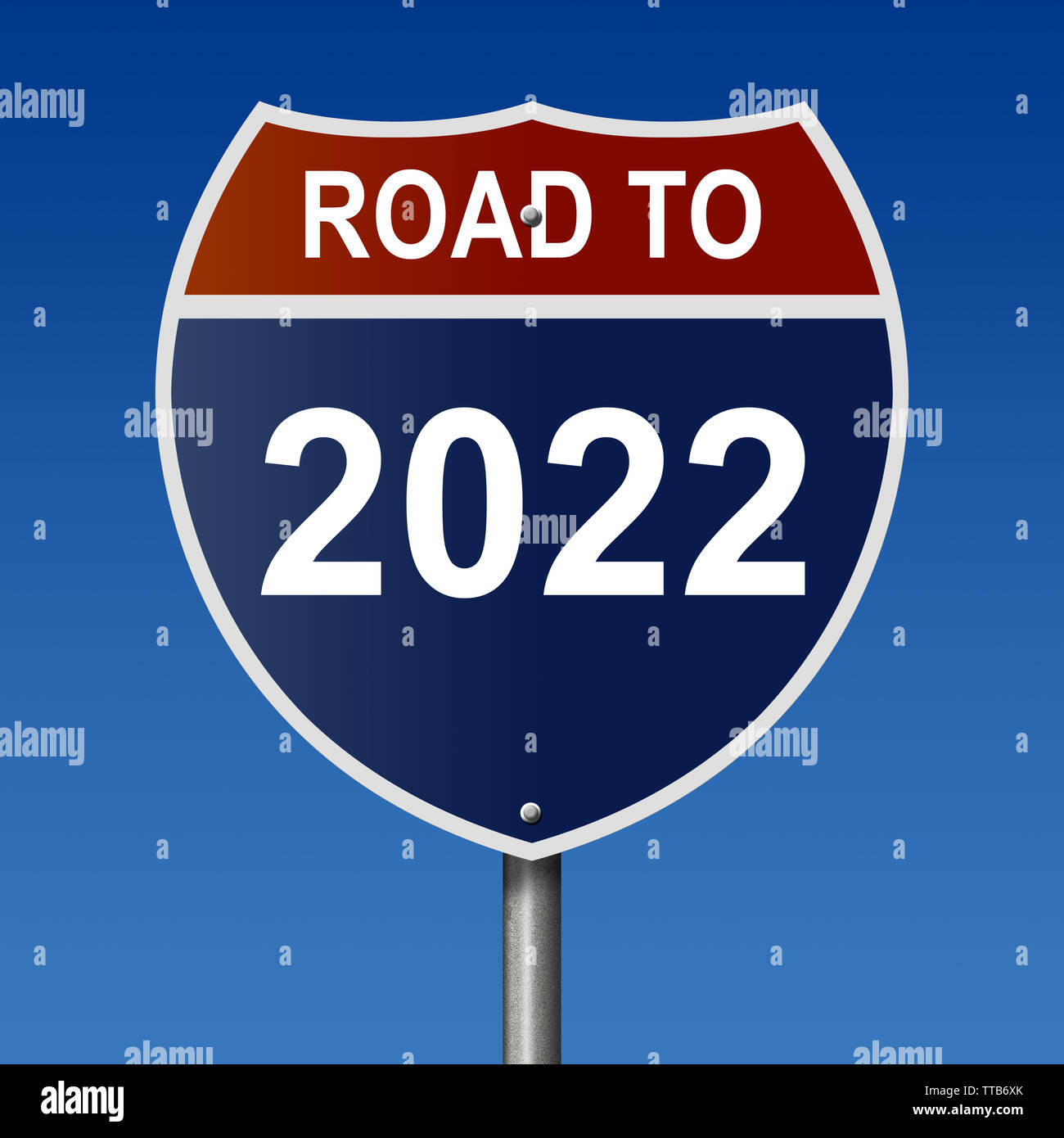 Road to 2022 Highway Sign Stock Photo - Alamy