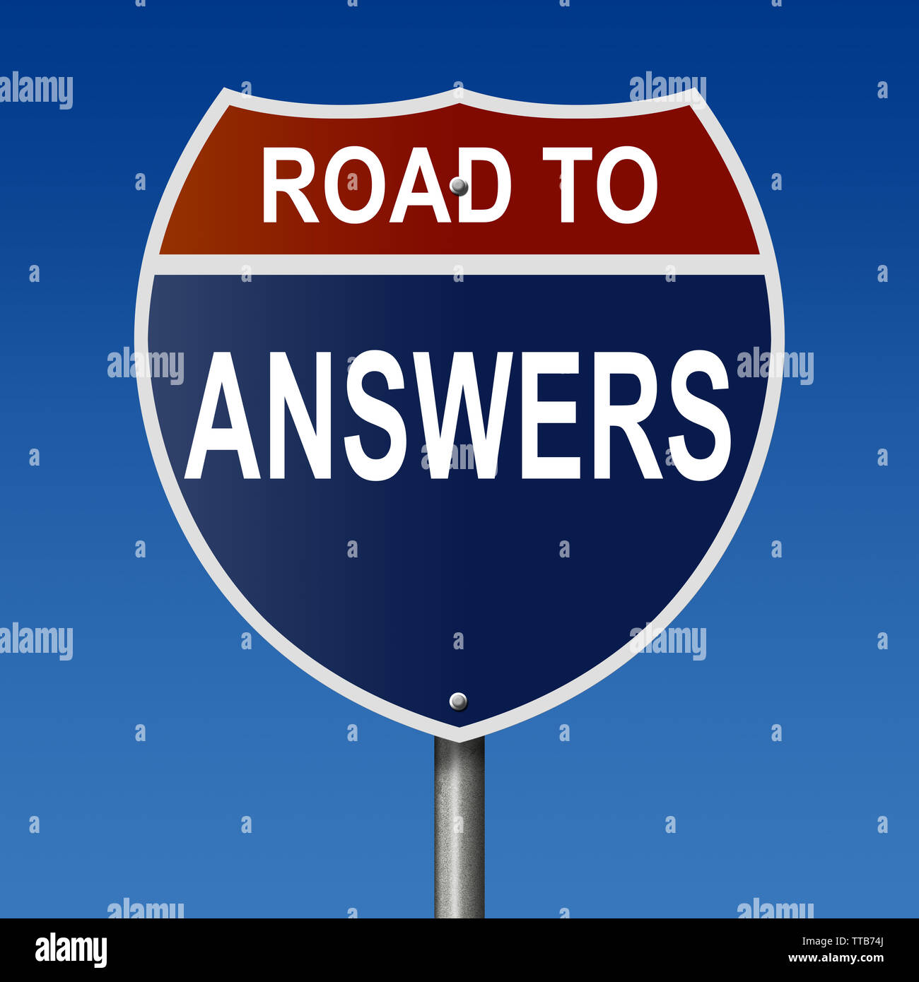 Road to Answers Highway Sign Stock Photo - Alamy