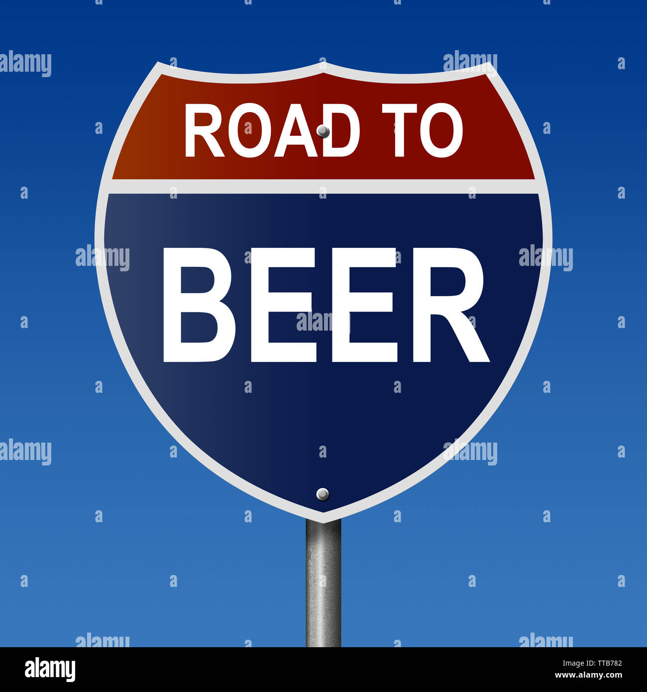 Road to Beer Highway Sign Stock Photo - Alamy