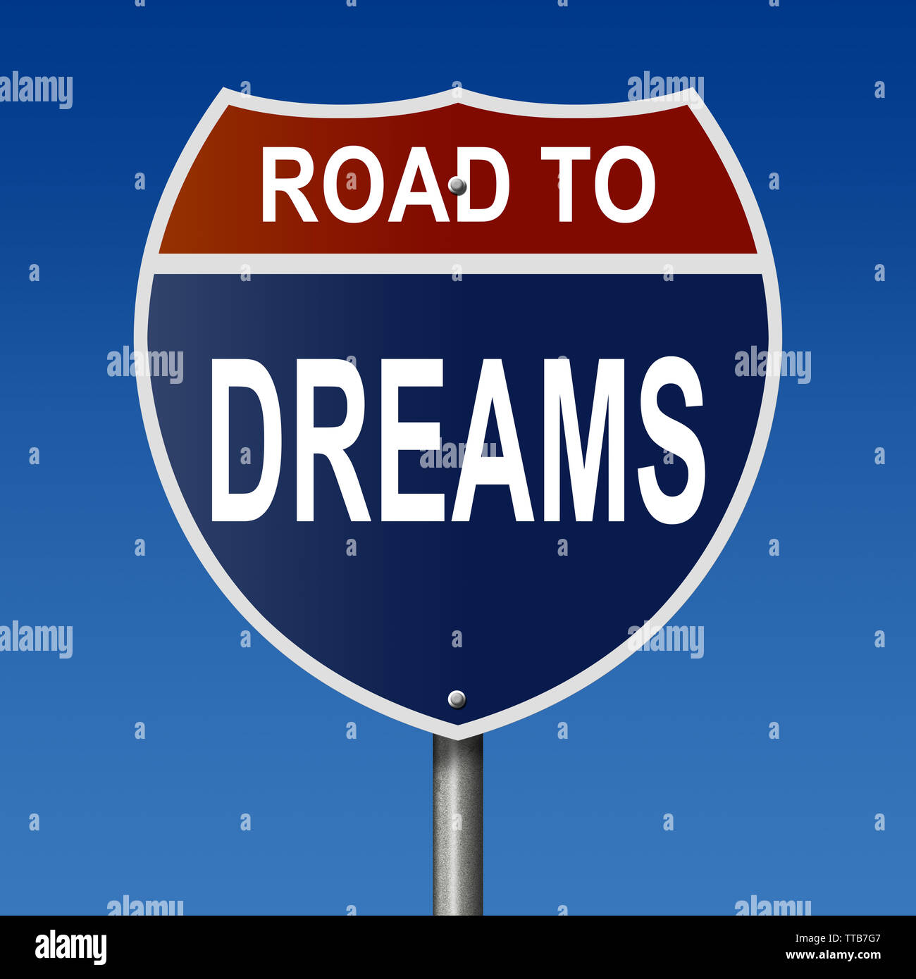 Road to Dreams Highway Sign Stock Photo - Alamy