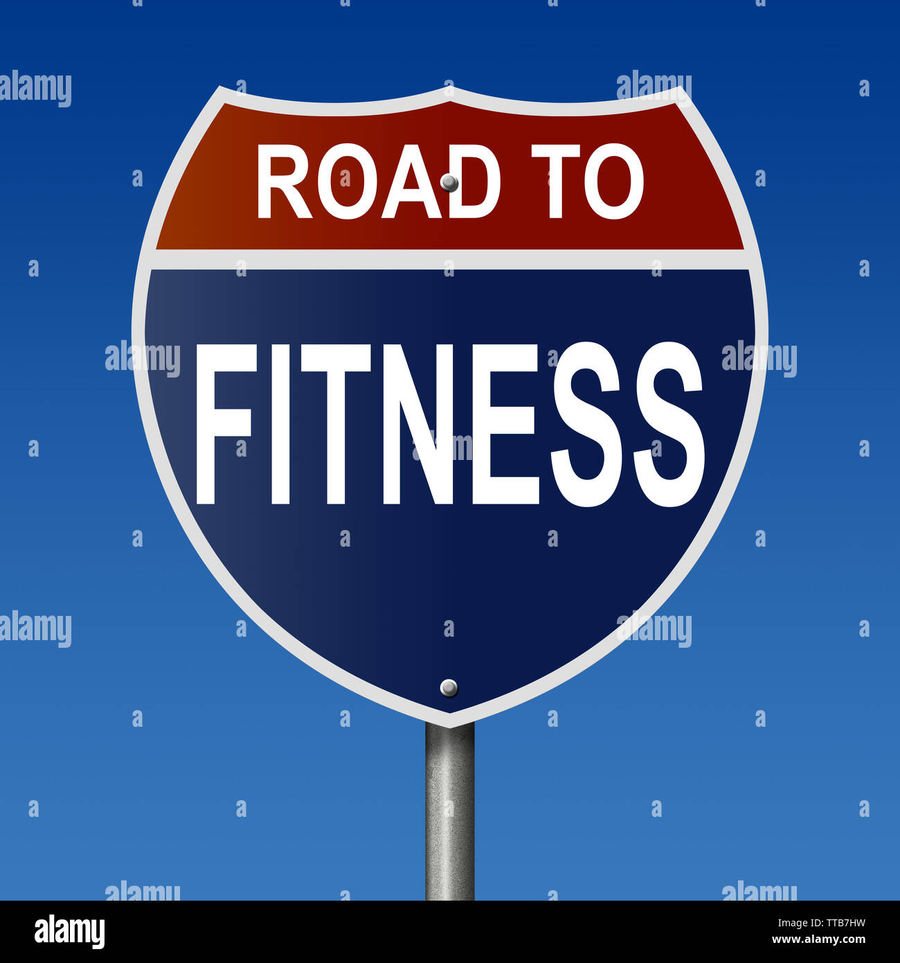 Road to Fitness Highway Sign Stock Photo - Alamy