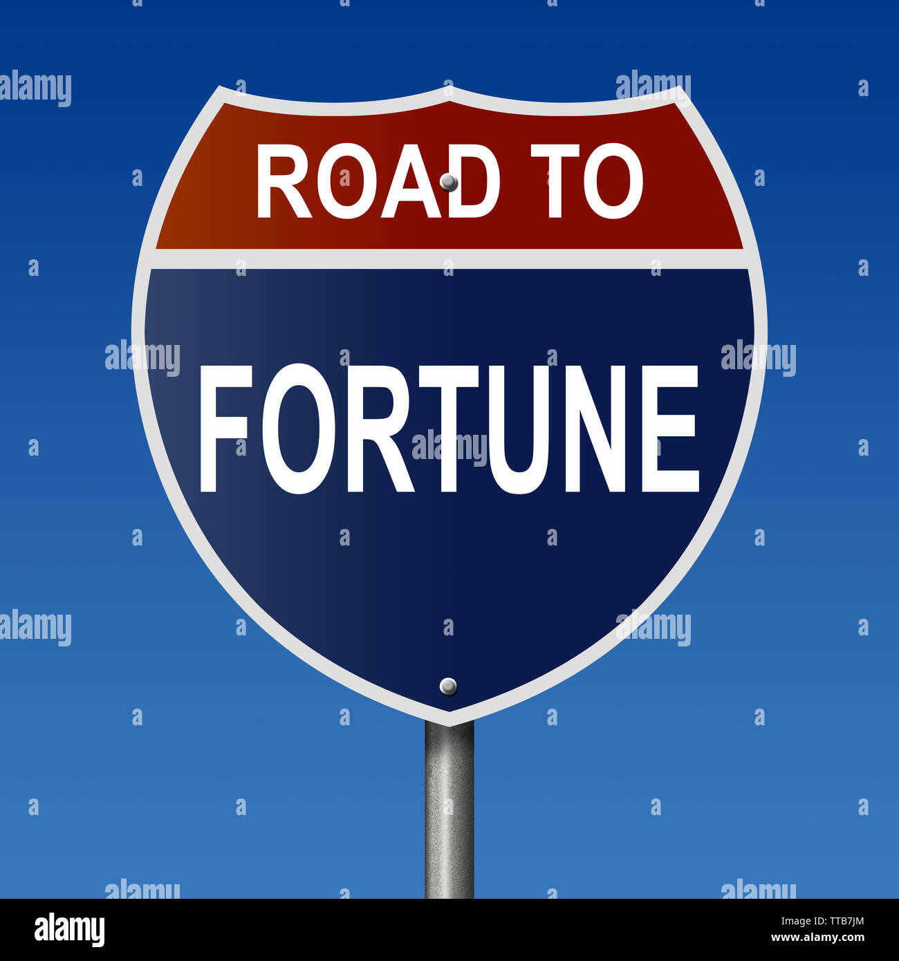 Road to Fortune Highway Sign Stock Photo - Alamy