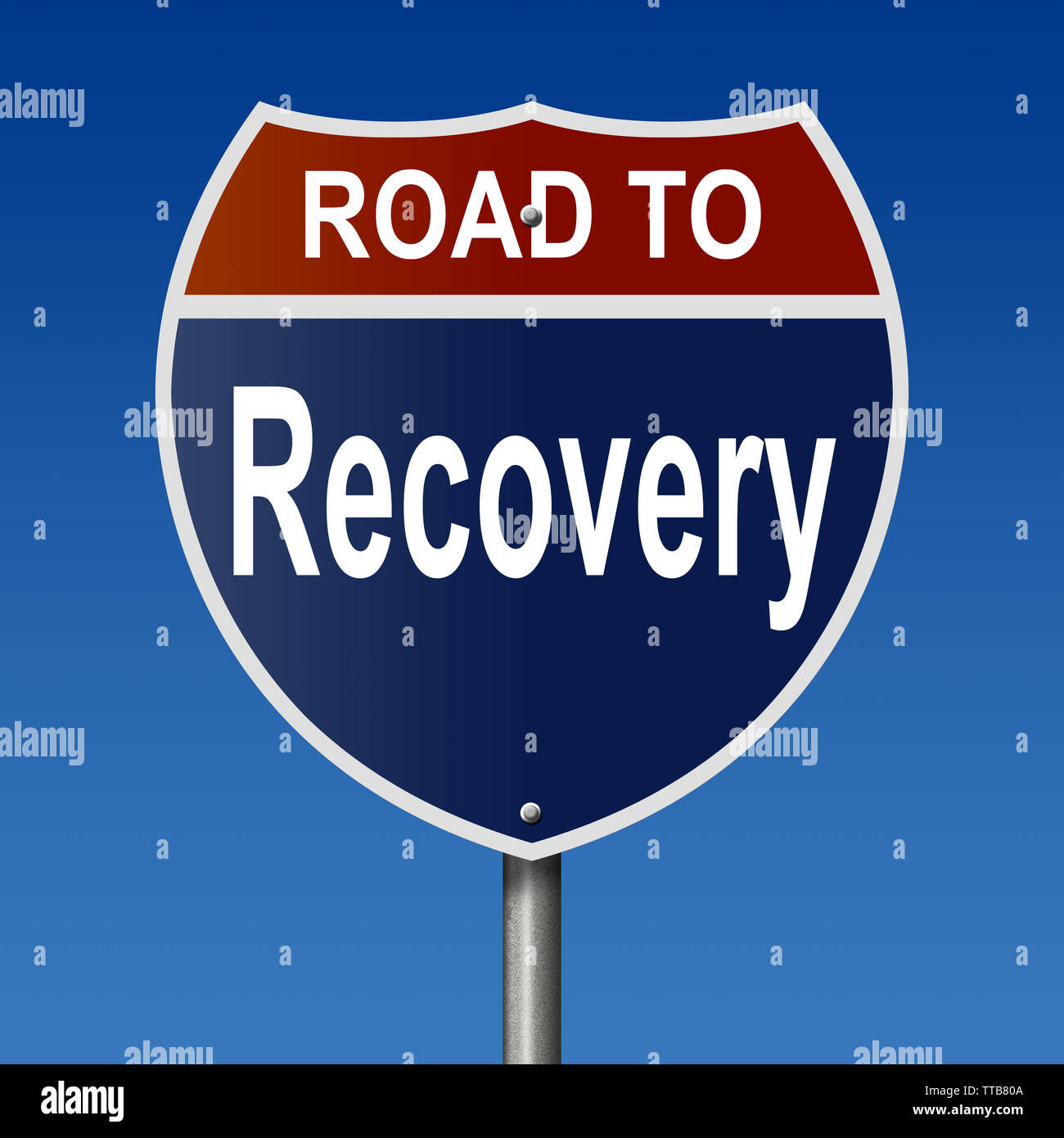Road to Recovery Highway Sign Stock Photo - Alamy