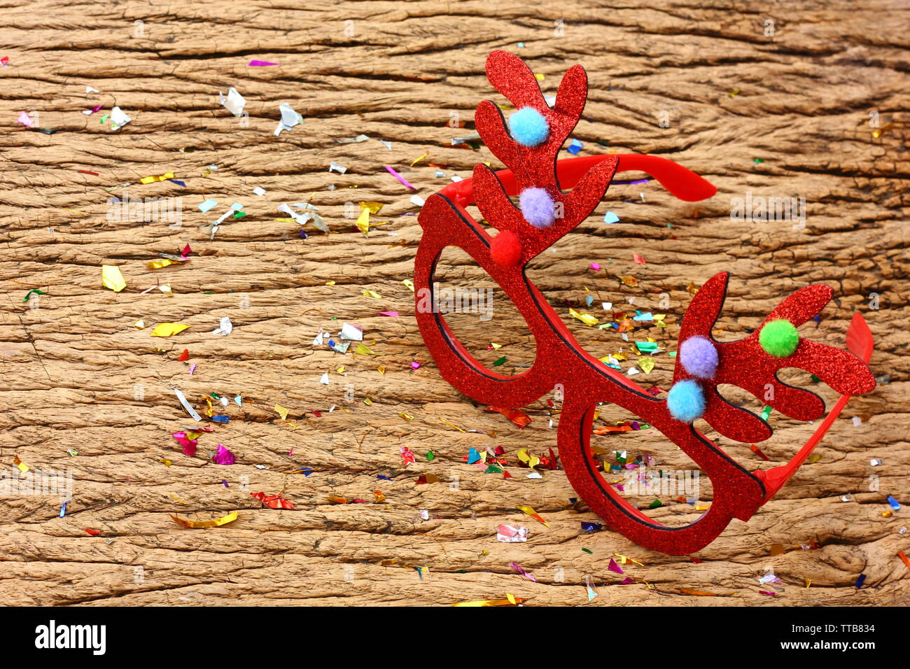 fancy glasses on retro table background Stock Photo - Alamy