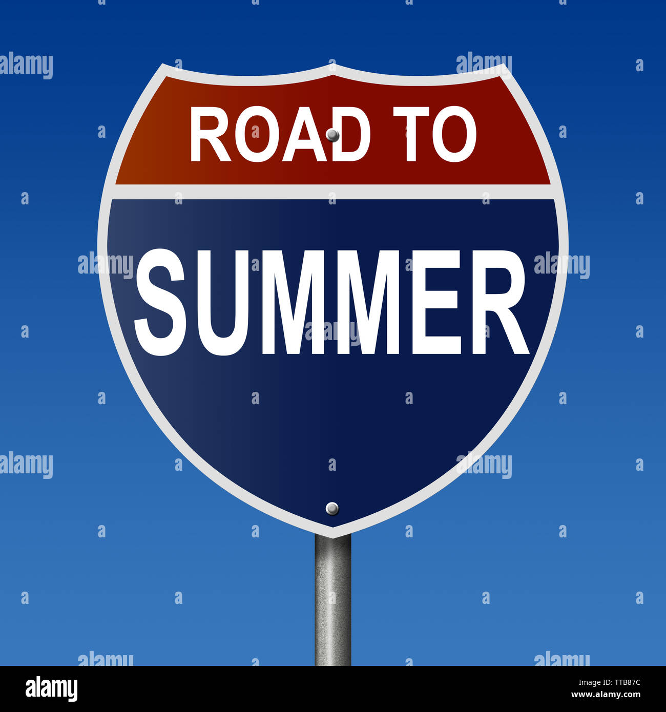 Road to Summer Highway Sign Stock Photo - Alamy