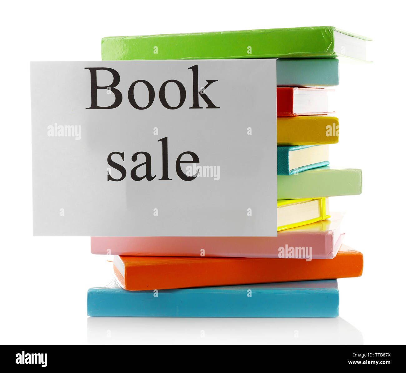 Books for sale isolated on white Stock Photo - Alamy
