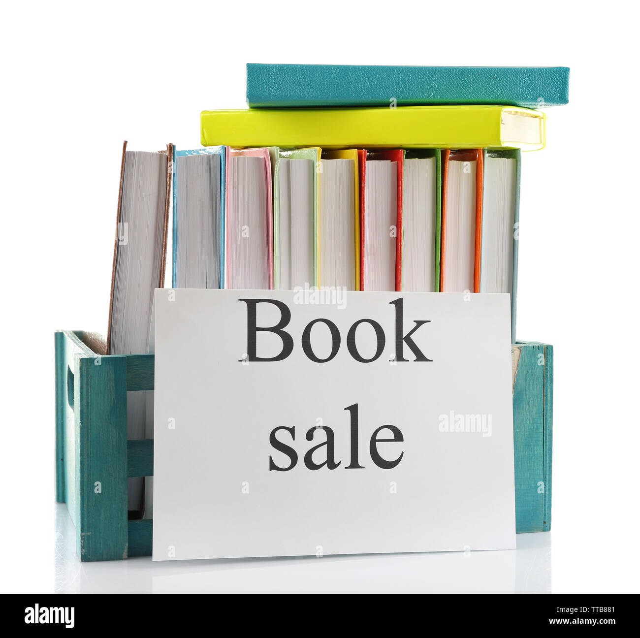 Books for sale isolated on white Stock Photo - Alamy