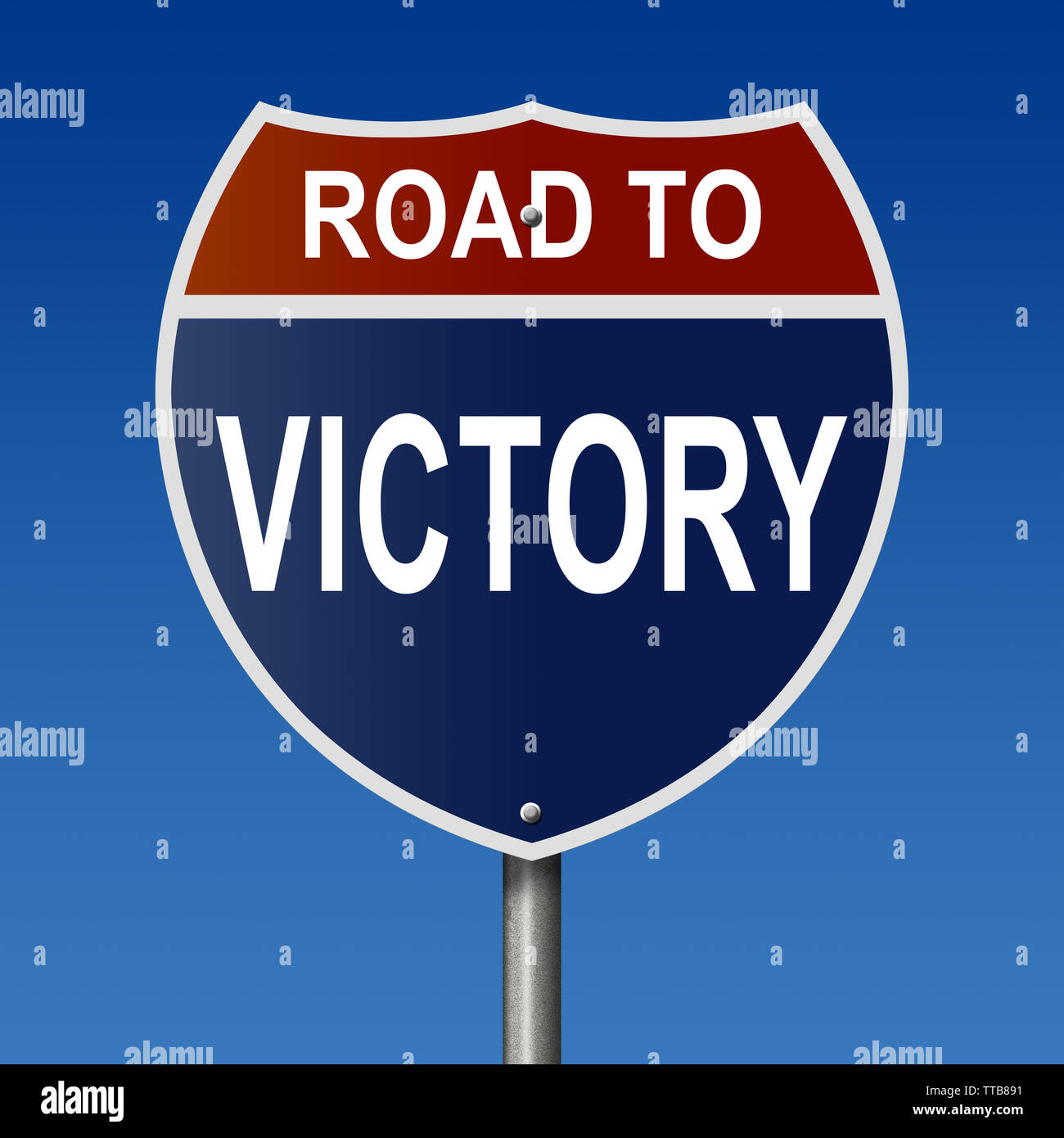 Road to Victory Highway Sign Stock Photo - Alamy