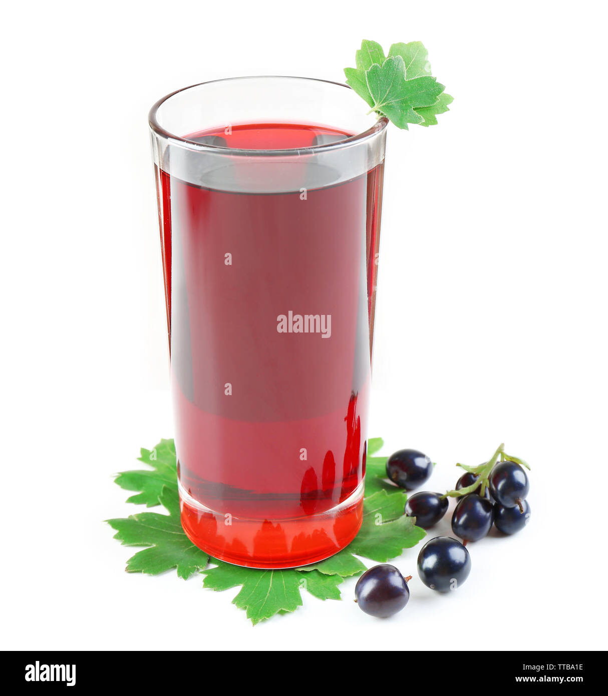 Glass of fresh blackcurrant juice isolated on white Stock Photo - Alamy