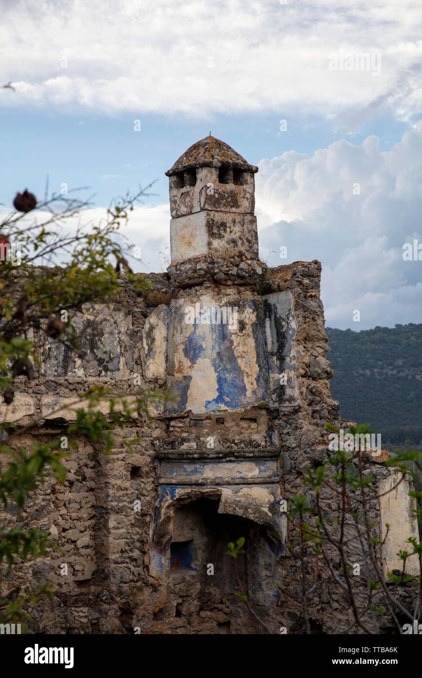 Historical Lycian village of Kayakoy, Fethiye, Mugla, Turkey. Ghost ...