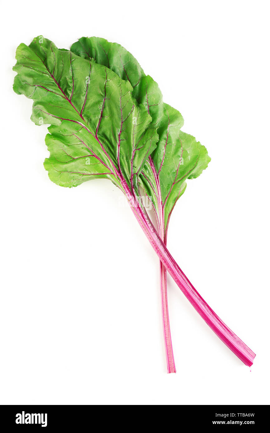 Fresh swiss chard, isolated on white Stock Photo - Alamy