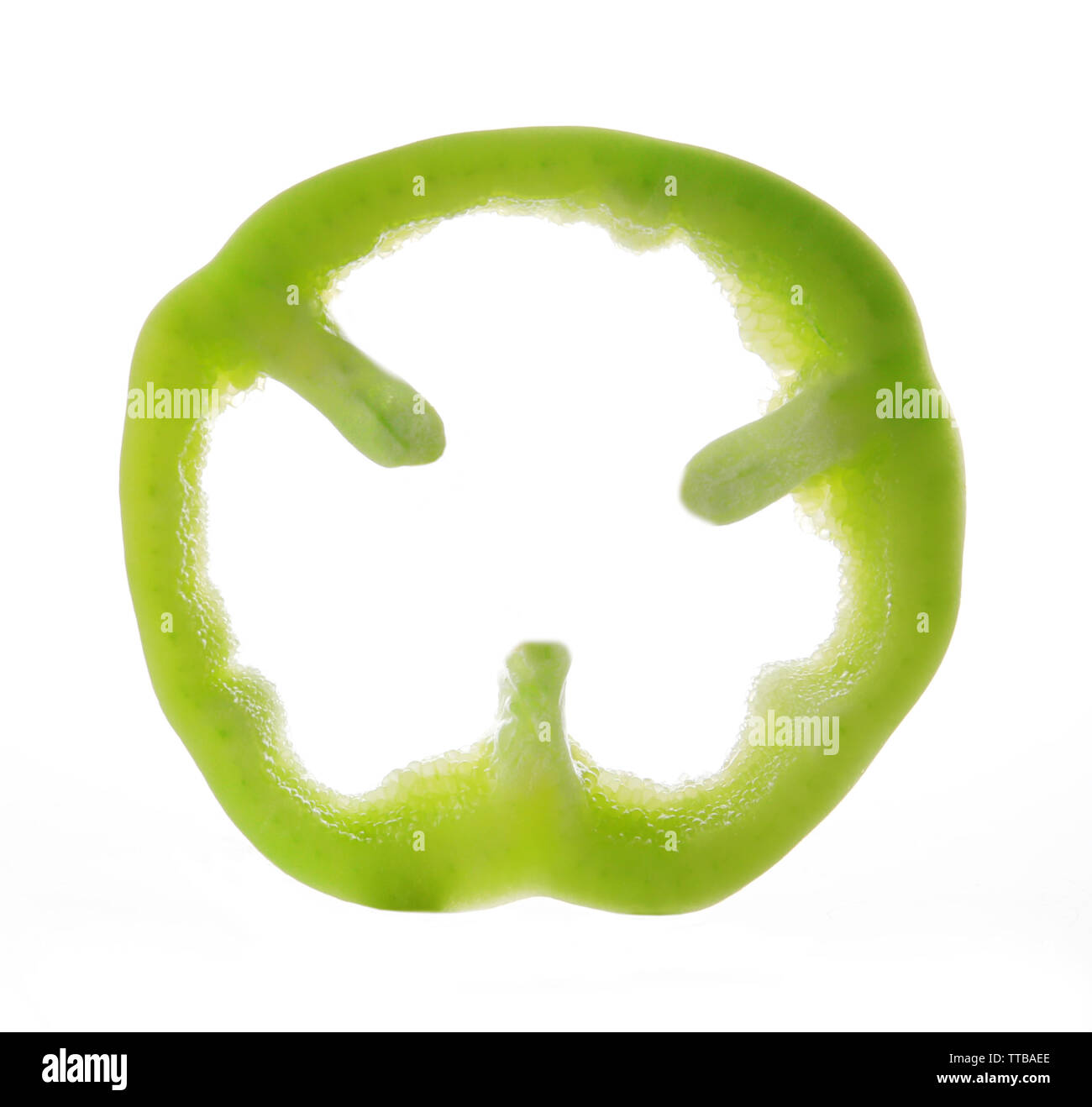 Ring of green pepper isolated on white Stock Photo - Alamy