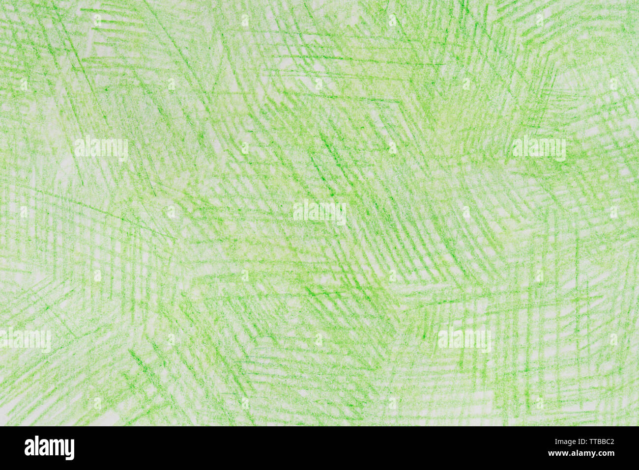 green color crayon doodles on white paper background texture Stock ...