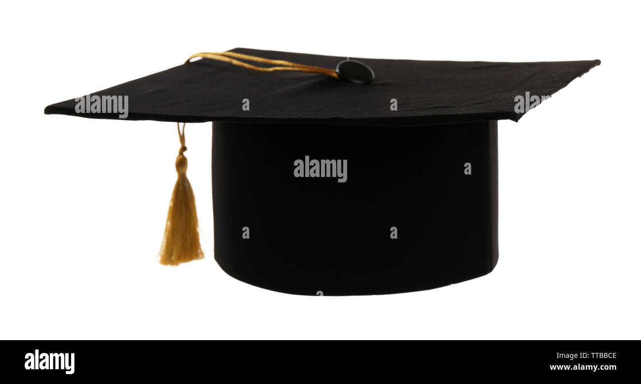 Grad hat isolated on white Stock Photo - Alamy