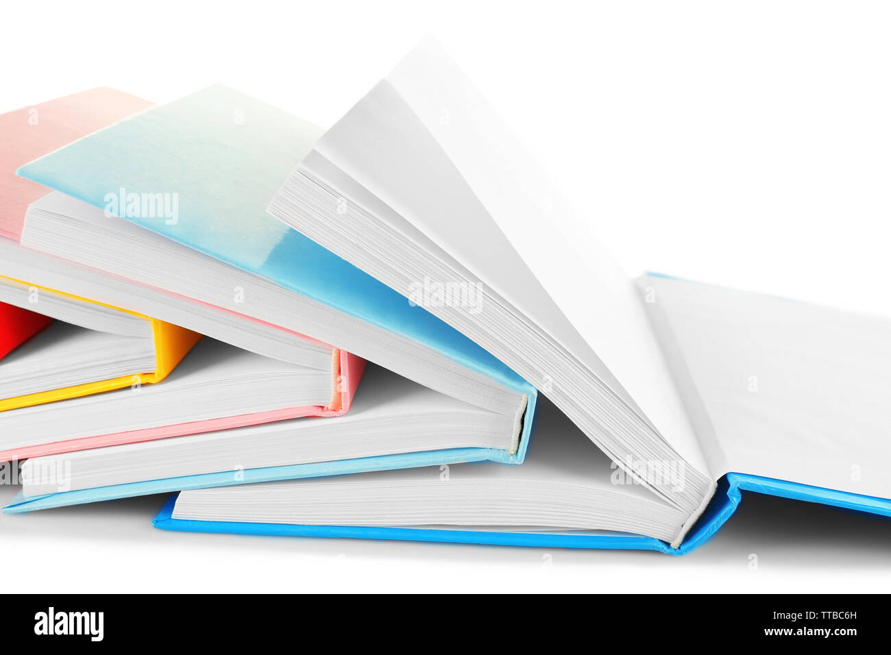 Colorful books isolated on white Stock Photo - Alamy