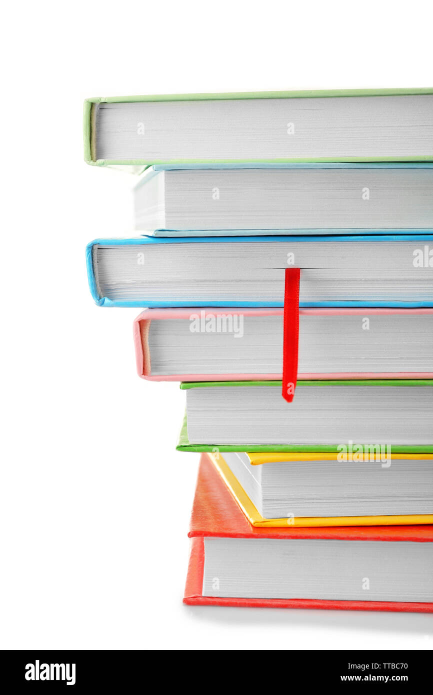 Colorful books isolated on white Stock Photo - Alamy