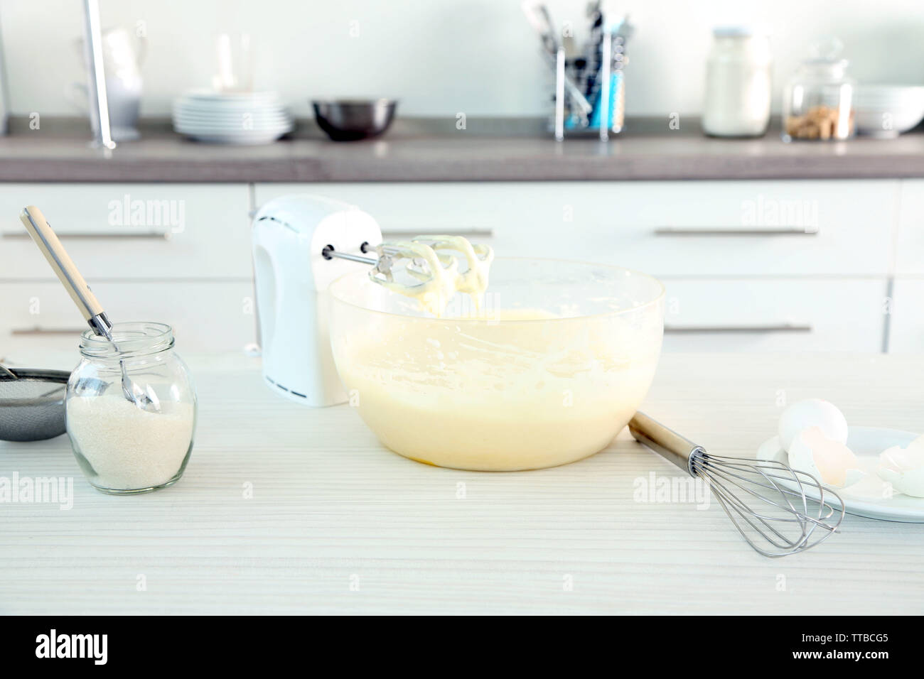 Baking ingredients for cake Stock Photo - Alamy
