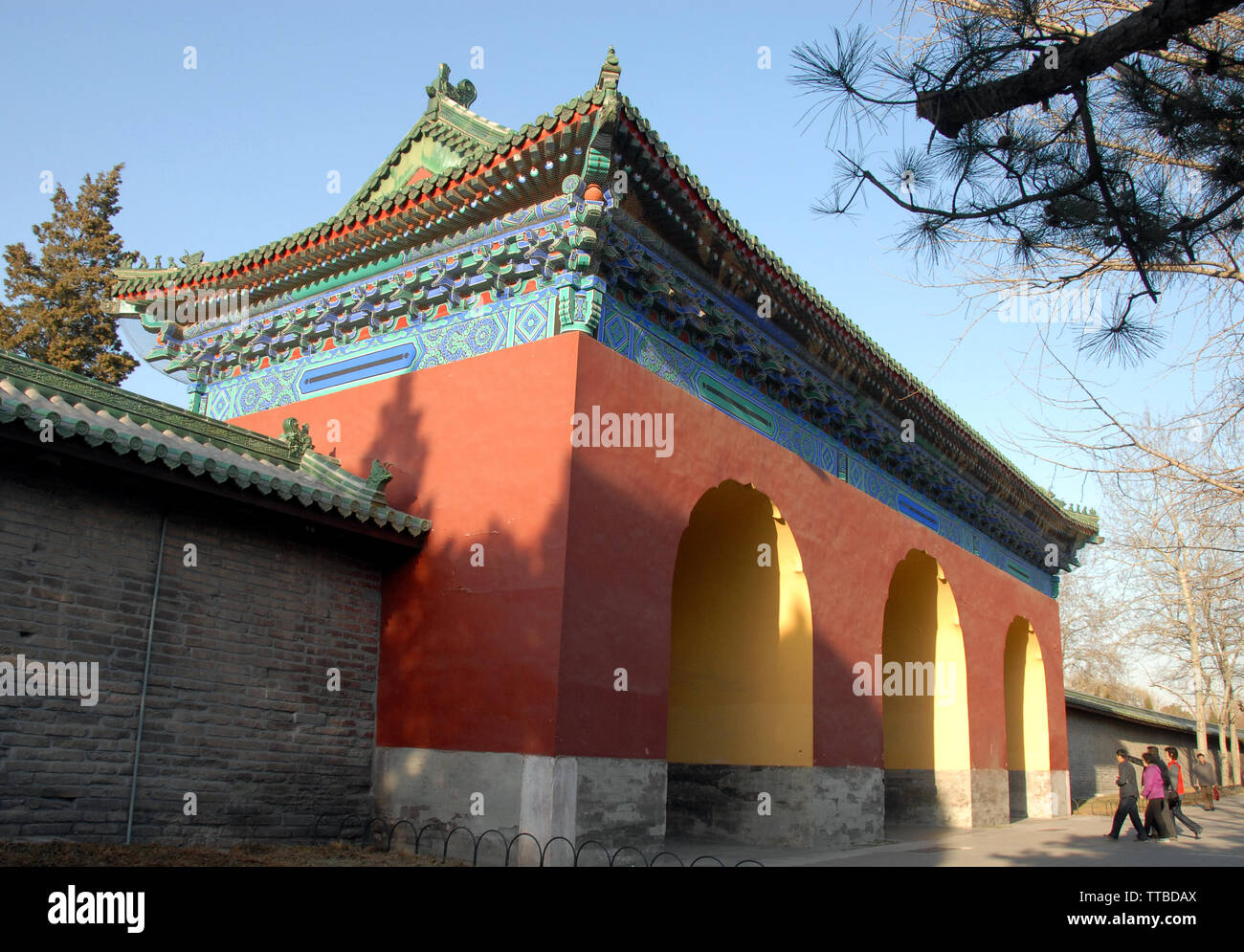 An entrance and gateway to the Temple of Heaven (Tiantan) in Beijing ...