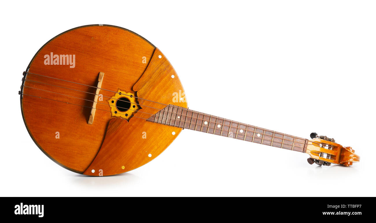 Folk musical instrument domra isolated on white Stock Photo - Alamy
