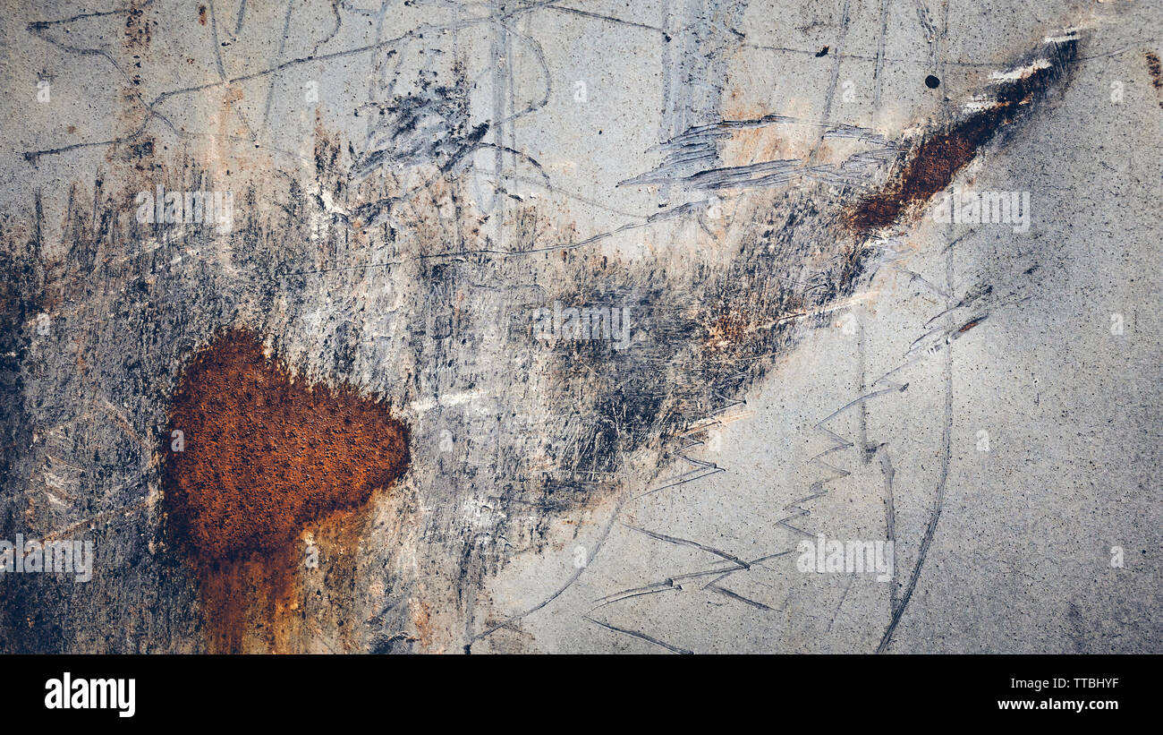 Picture of a scratched and stained wall, color toned abstract ...