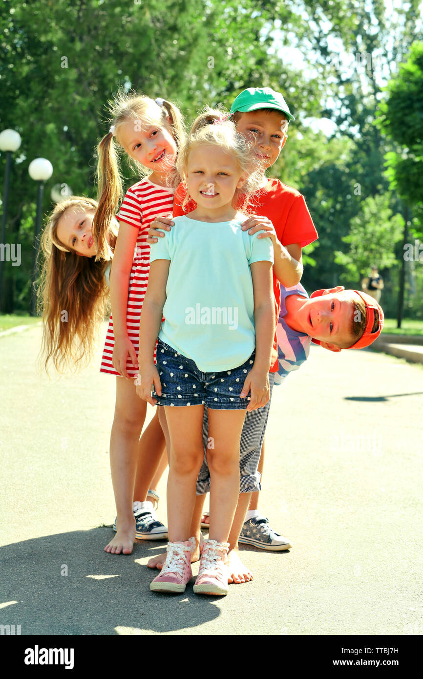 Happy active children in park Stock Photo - Alamy