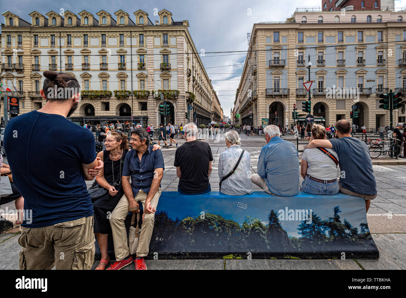 Italy Piedmont Turin Piazza Castello - people Stock Photo - Alamy