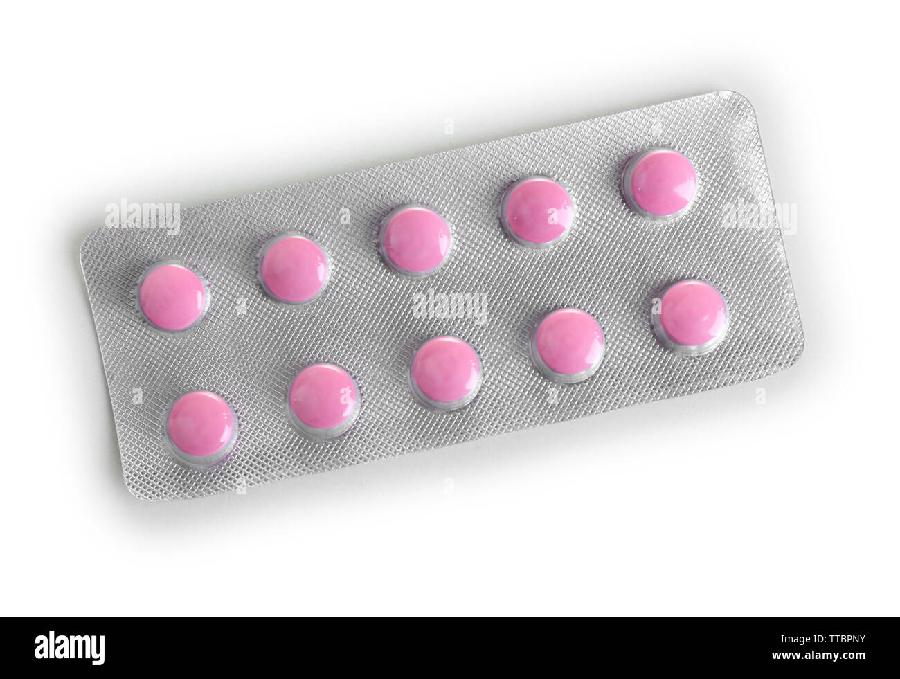 Pink pills in blister Cut Out Stock Images & Pictures - Alamy