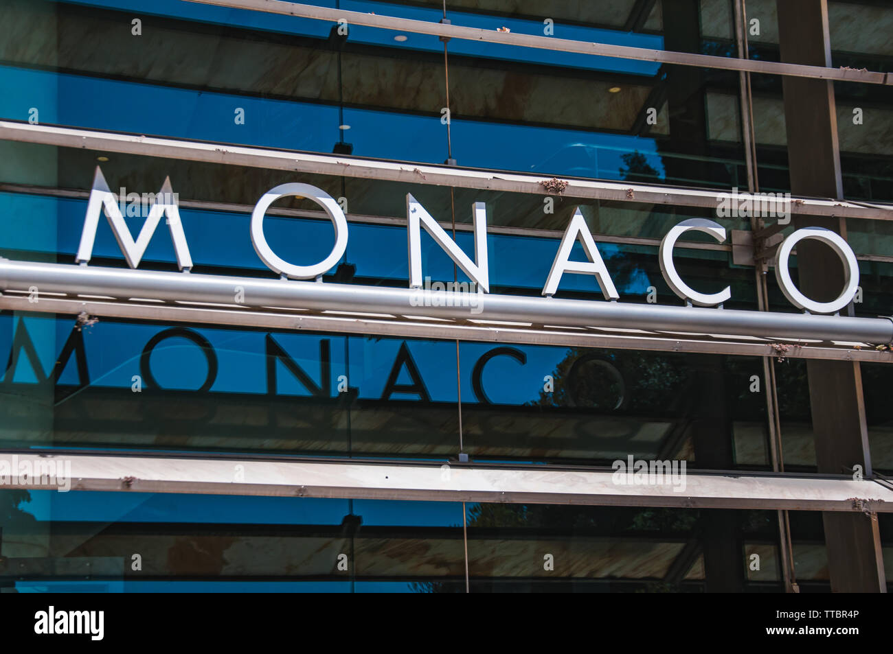 Monaco train station sign Stock Photo - Alamy