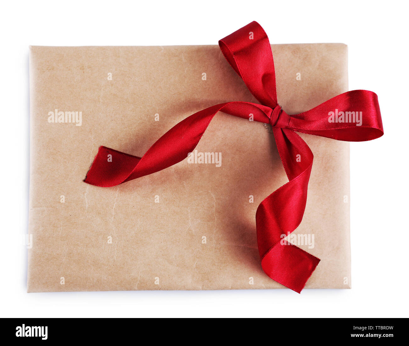 Envelope with bow isolated on white Stock Photo - Alamy