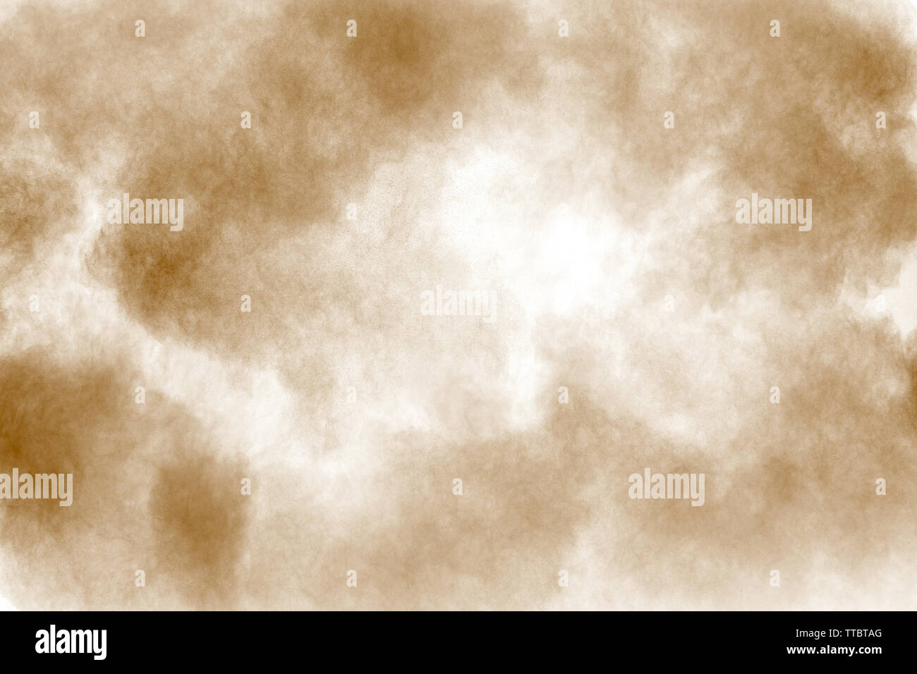 Brown dust cloud.Brown particles splattered on white background Stock ...