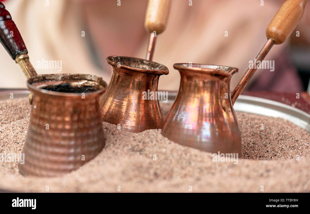 Traditional Turkish Coffee in a Street in Istanbul Stock Photo - Alamy