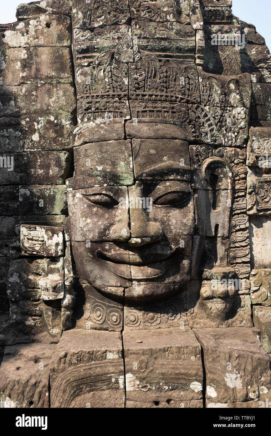 Giant Stone Faces at Bayon Temple Angkor Cambodia Stock Photo - Alamy