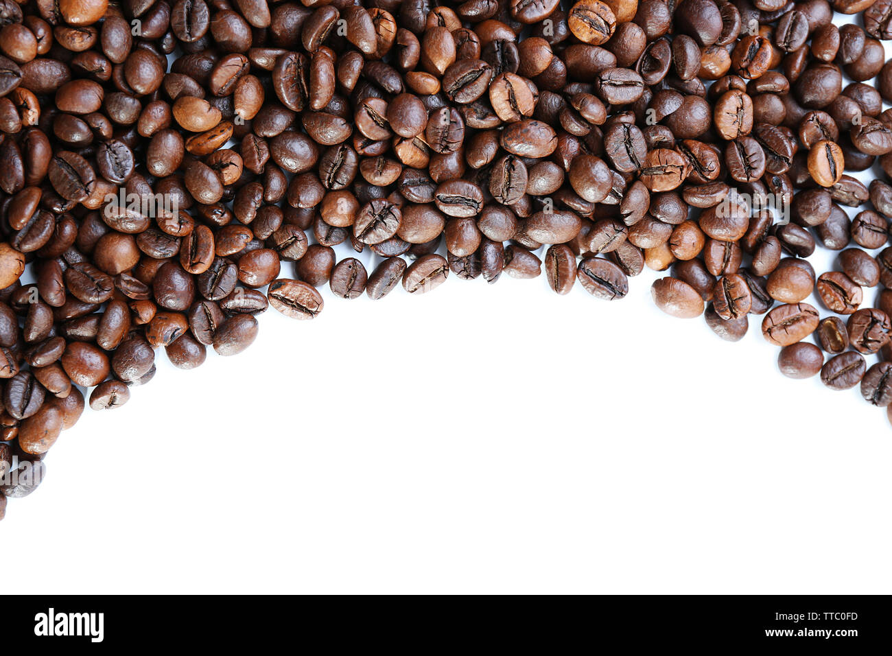 Coffee beans frame on white background Stock Photo - Alamy