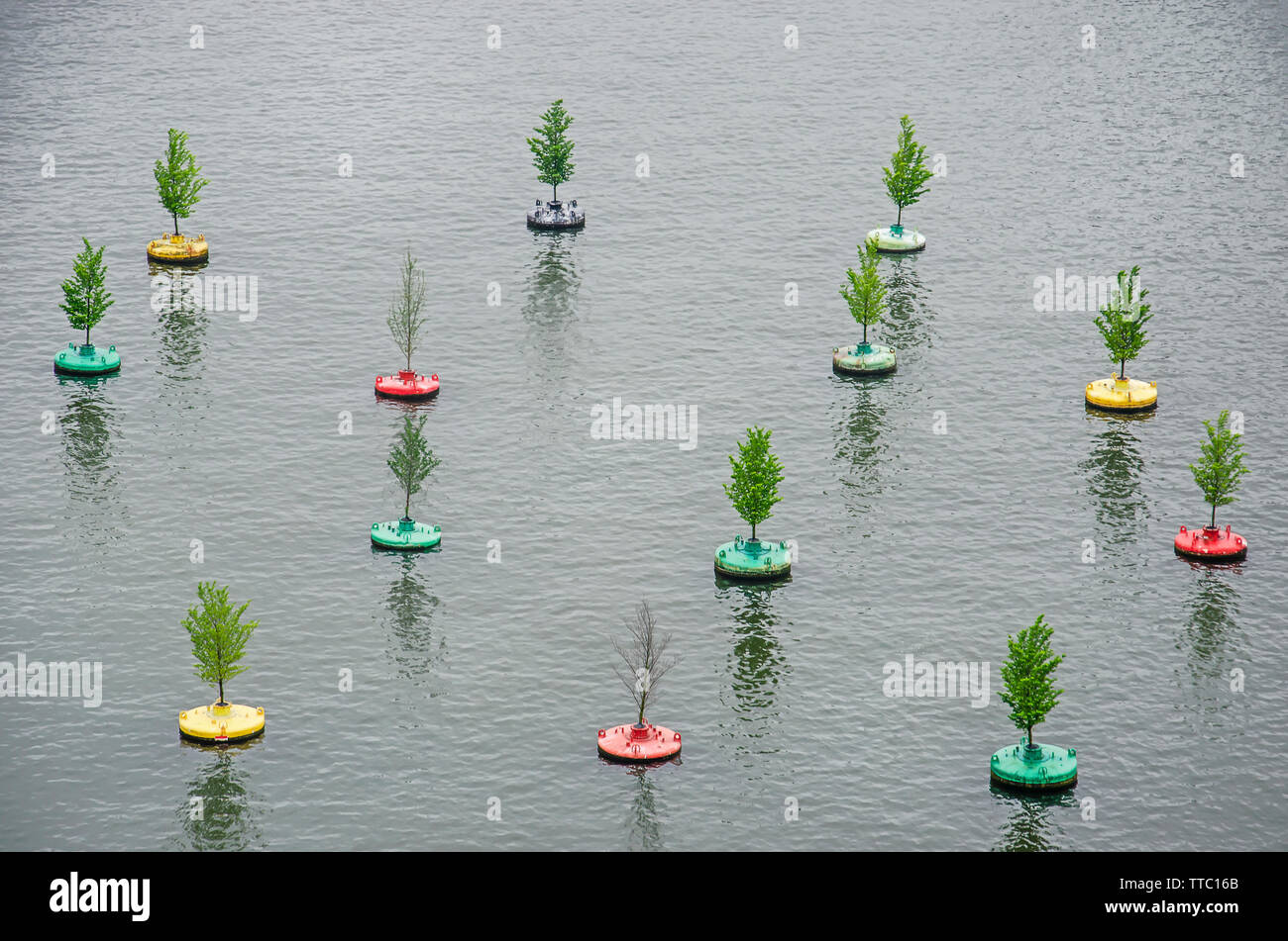 Rotterdam, The Netherlands, June 15, 2019: aerial view of the floating ...