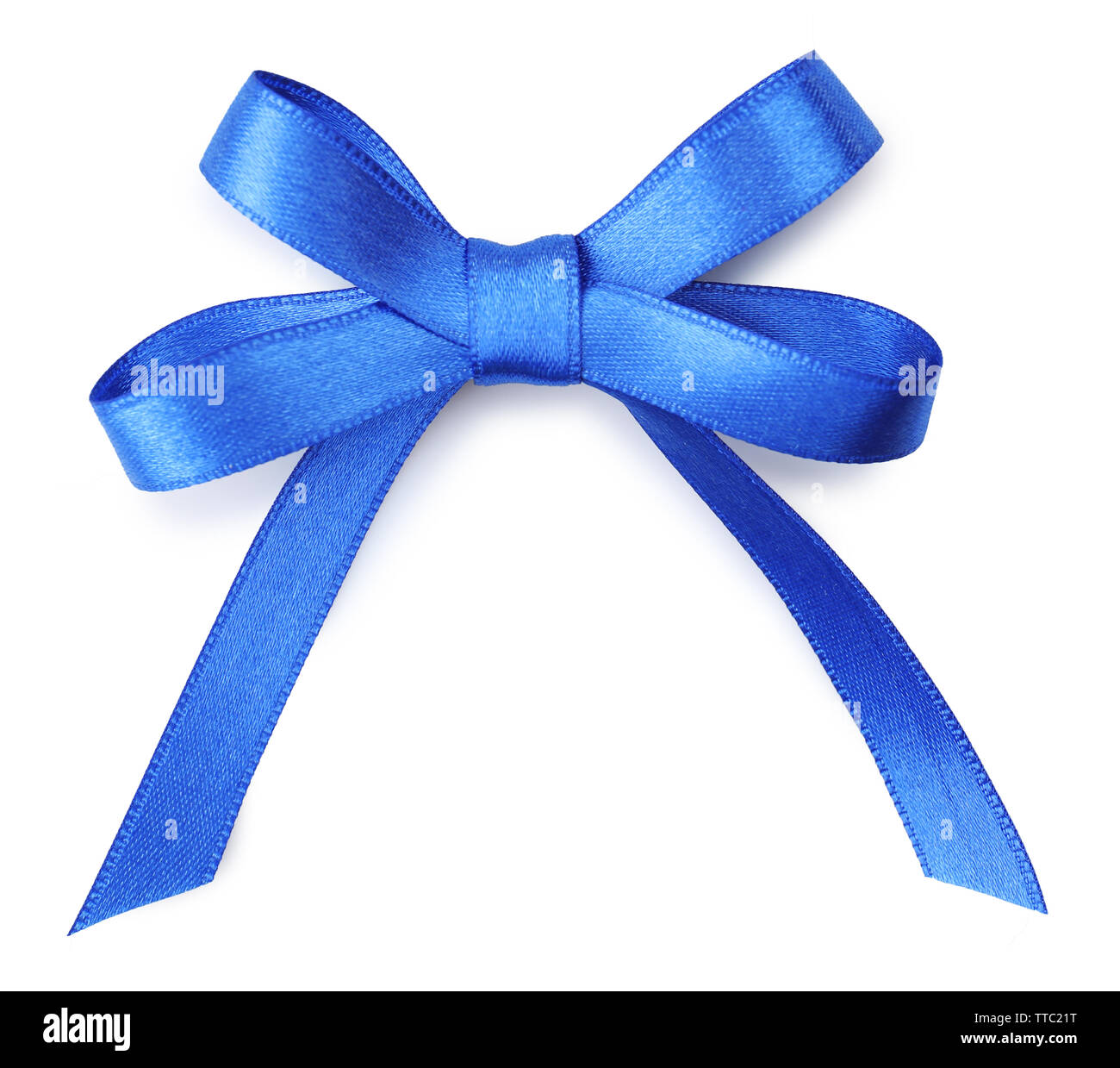 Dark blue ribbon bow isolated on white Stock Photo - Alamy