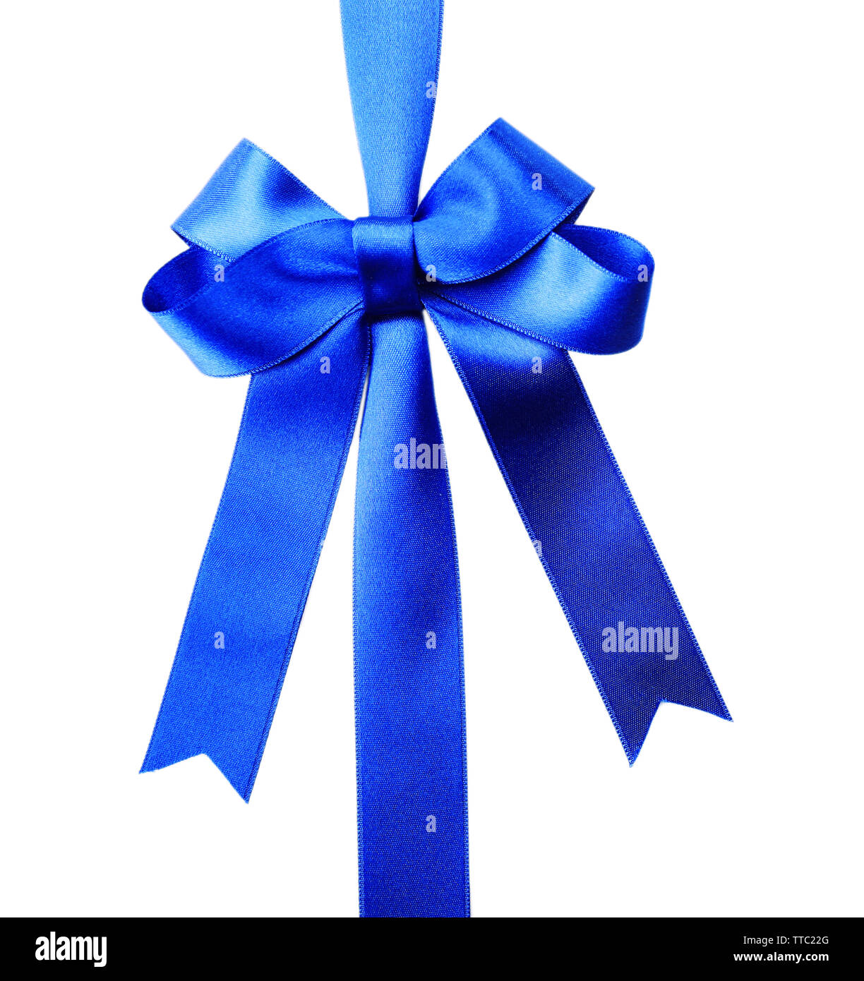 Dark blue ribbon bow isolated on white Stock Photo - Alamy
