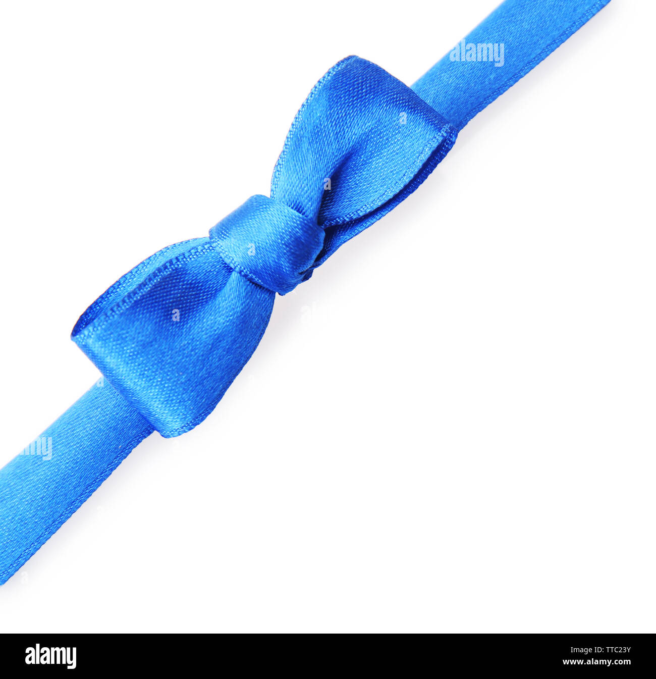 Dark blue ribbon bow isolated on white Stock Photo - Alamy