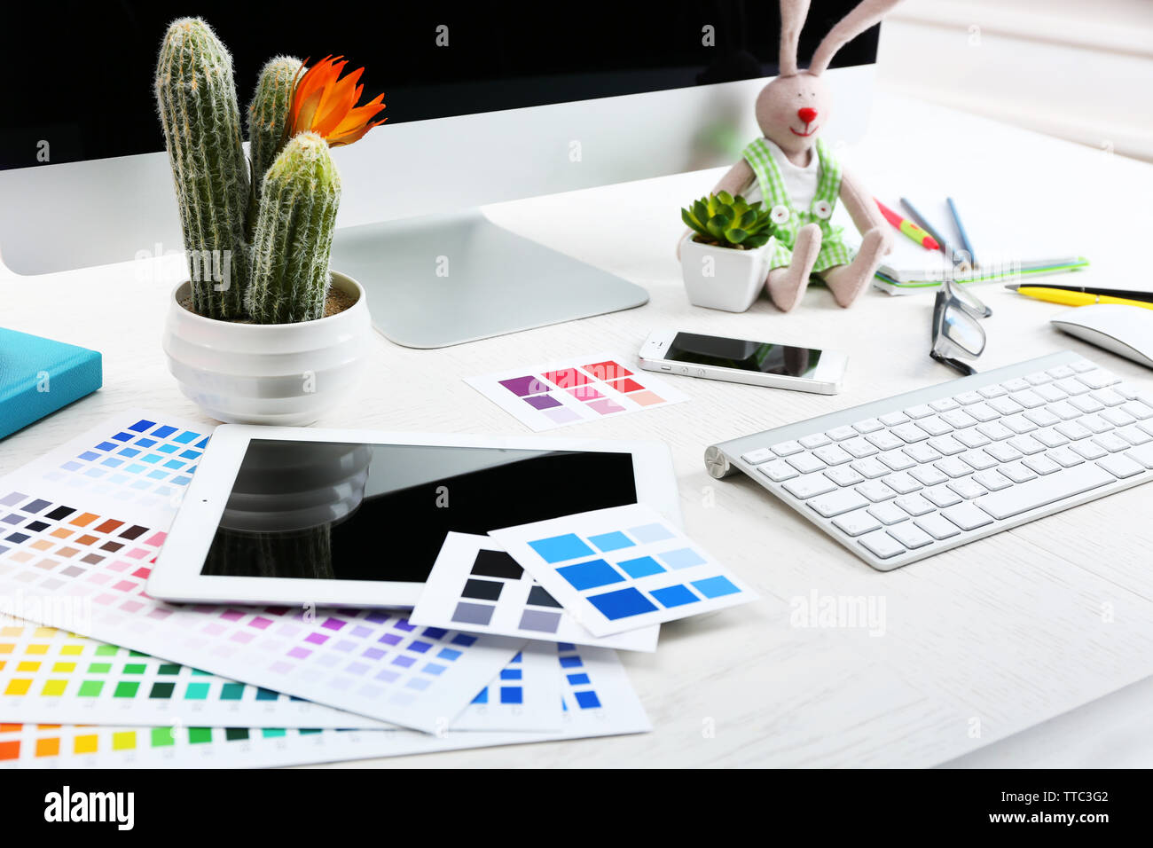 Working place of designer, close-up Stock Photo - Alamy