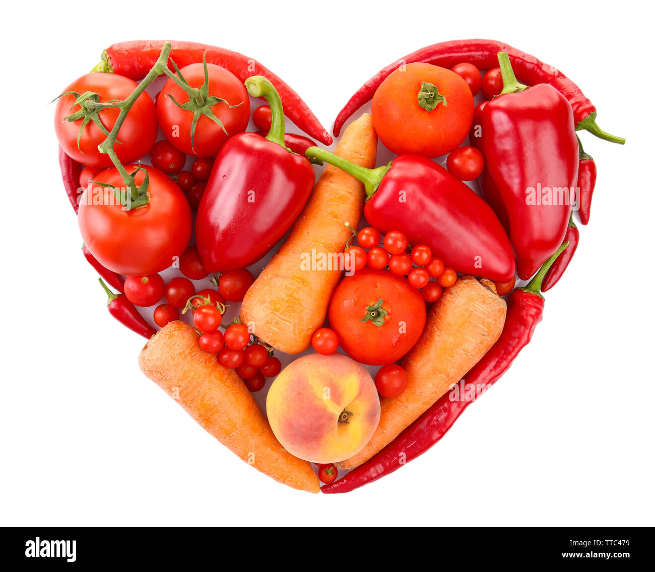 Heart shaped vegetables composition isolated on white Stock Photo - Alamy