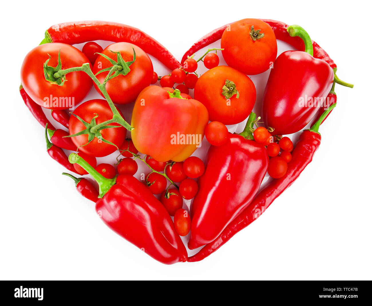 Heart shaped vegetables composition isolated on white Stock Photo - Alamy