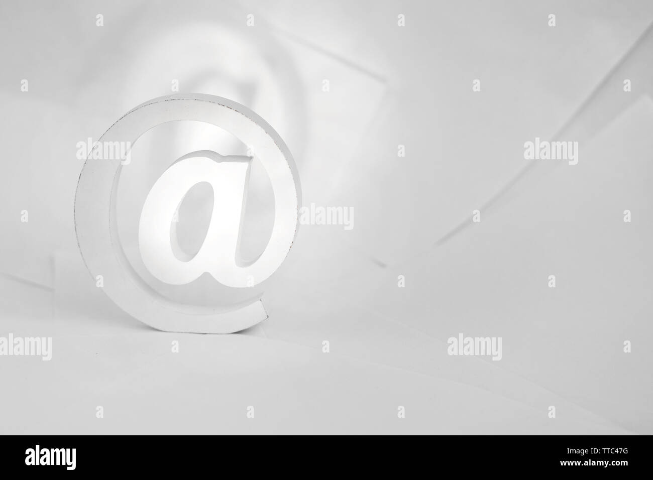 Email sign on white background with real shadow. Concept for email ...