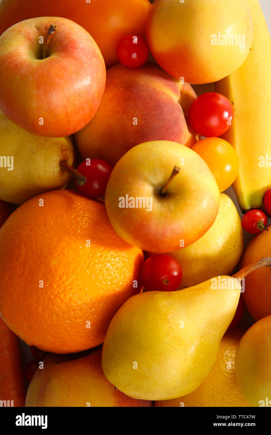 Colourful, juicy, tasty, healthy fruit and vegetables background Stock ...