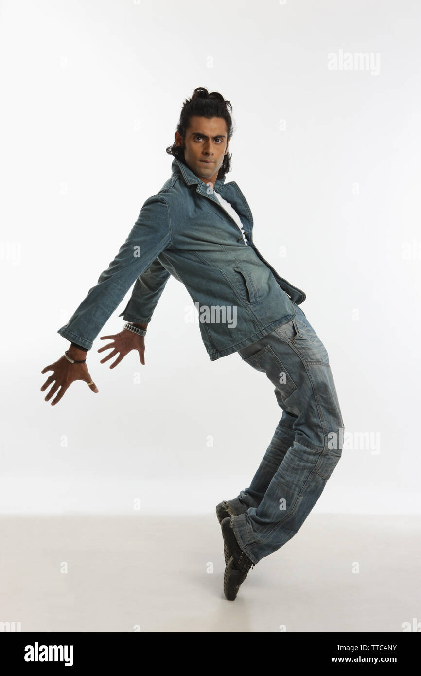 Portrait of a man dancing Stock Photo - Alamy