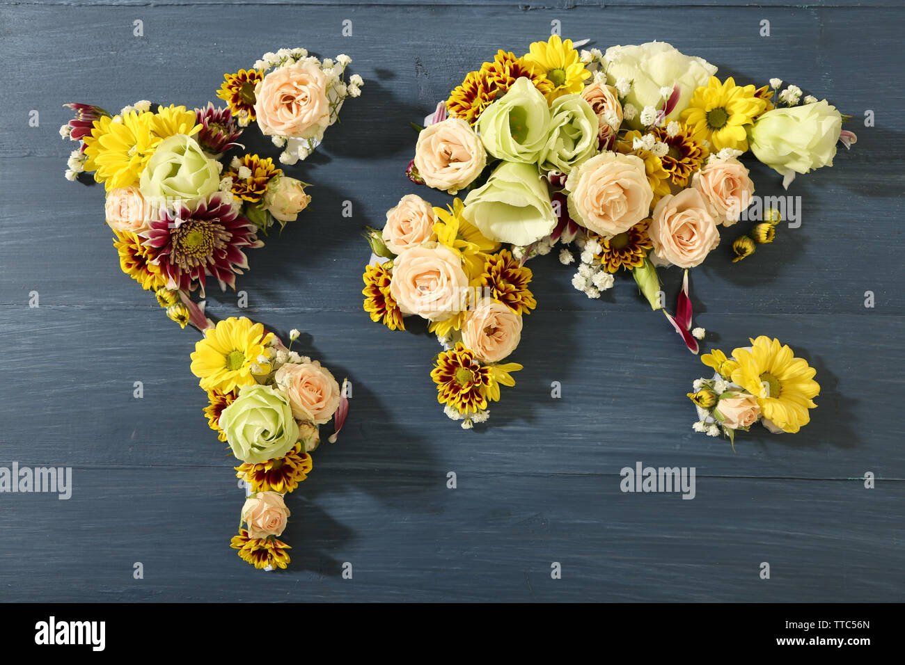 World Map Green Flowers High Resolution Stock Photography and Images ...