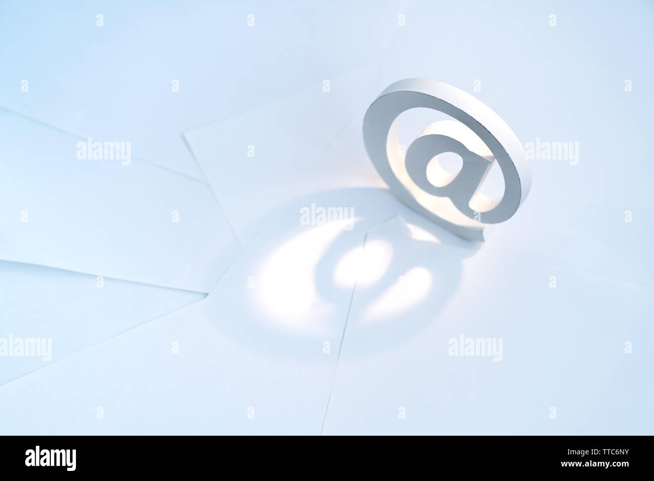 Email sign on white background with real shadow. Concept for email ...