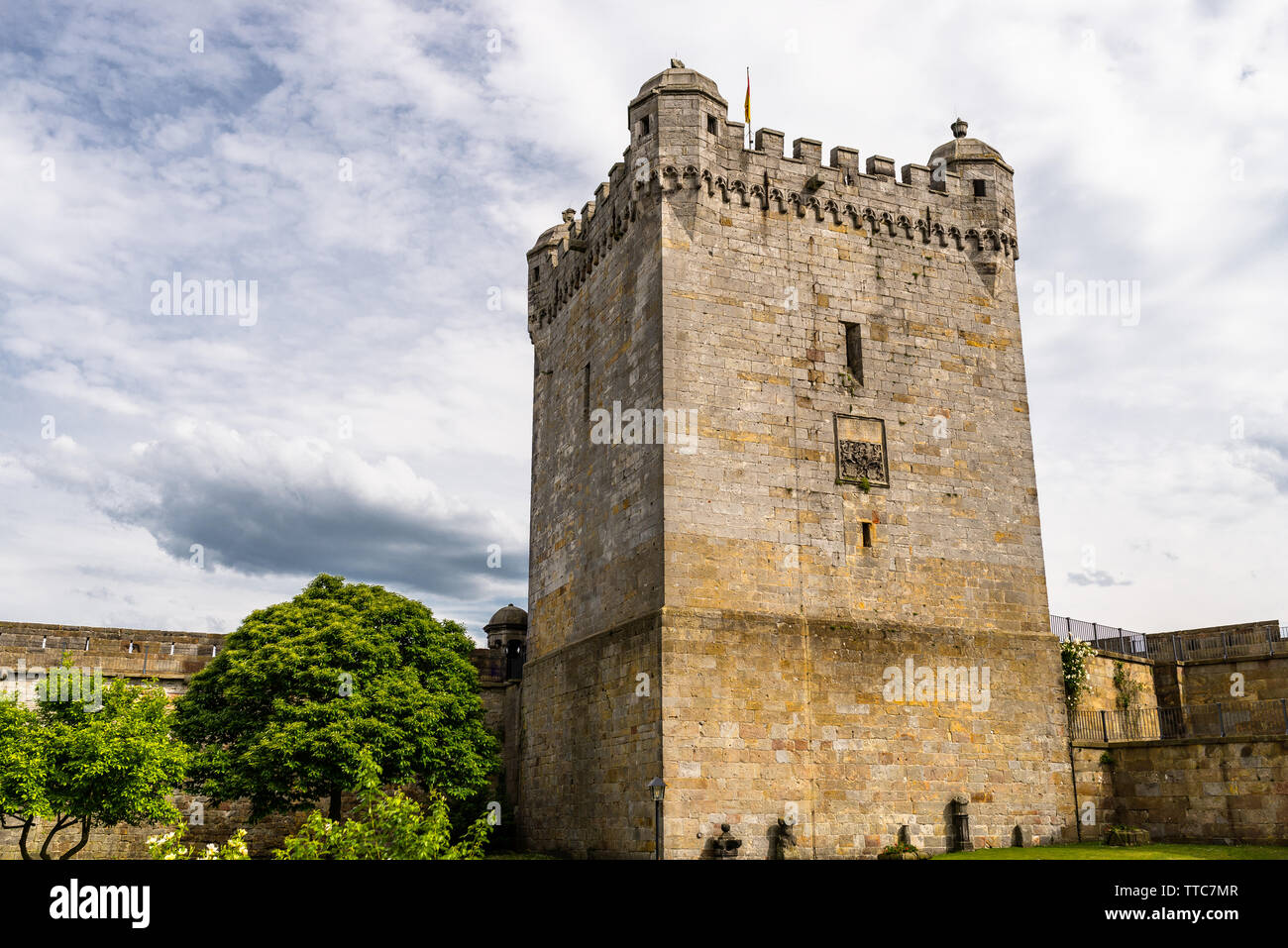 Bad Bentheim, Germany - June 9, 2019. The old tower of the historic ...