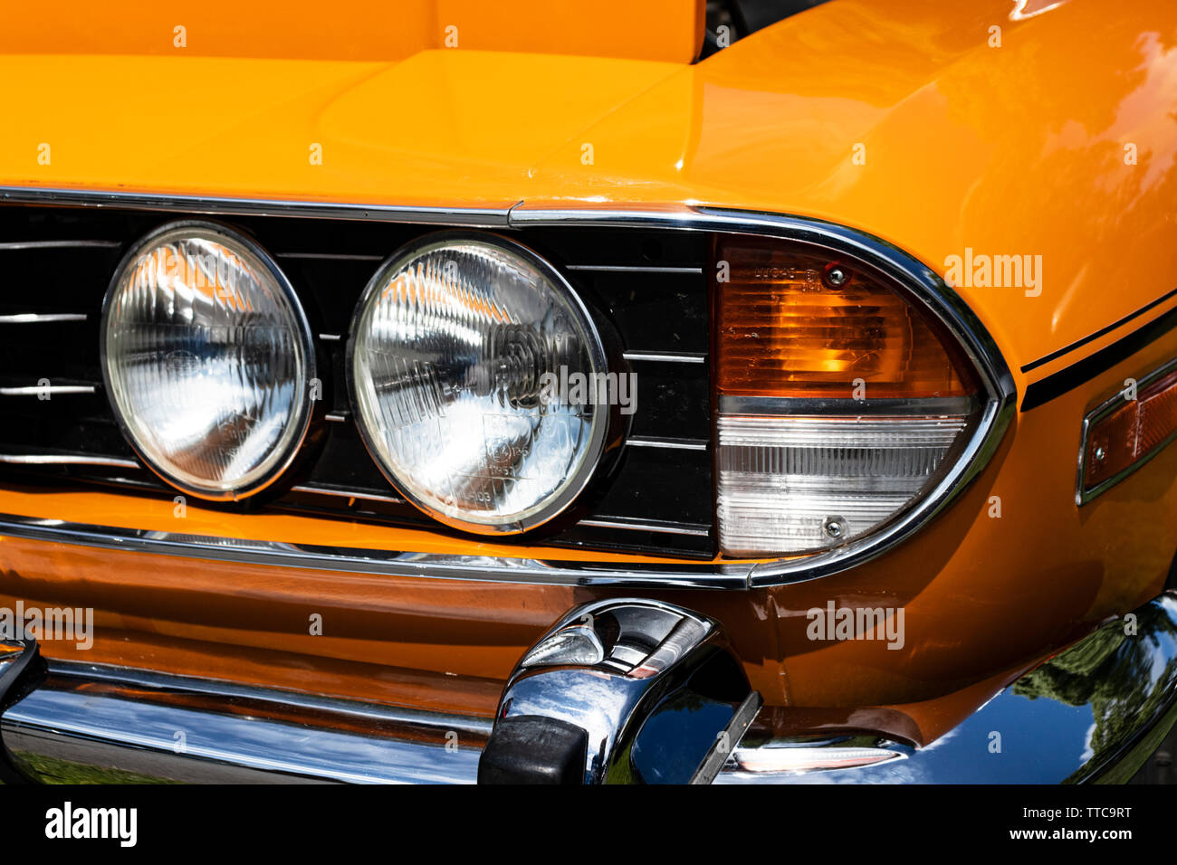 Triumph Stag front headlight Stock Photo - Alamy