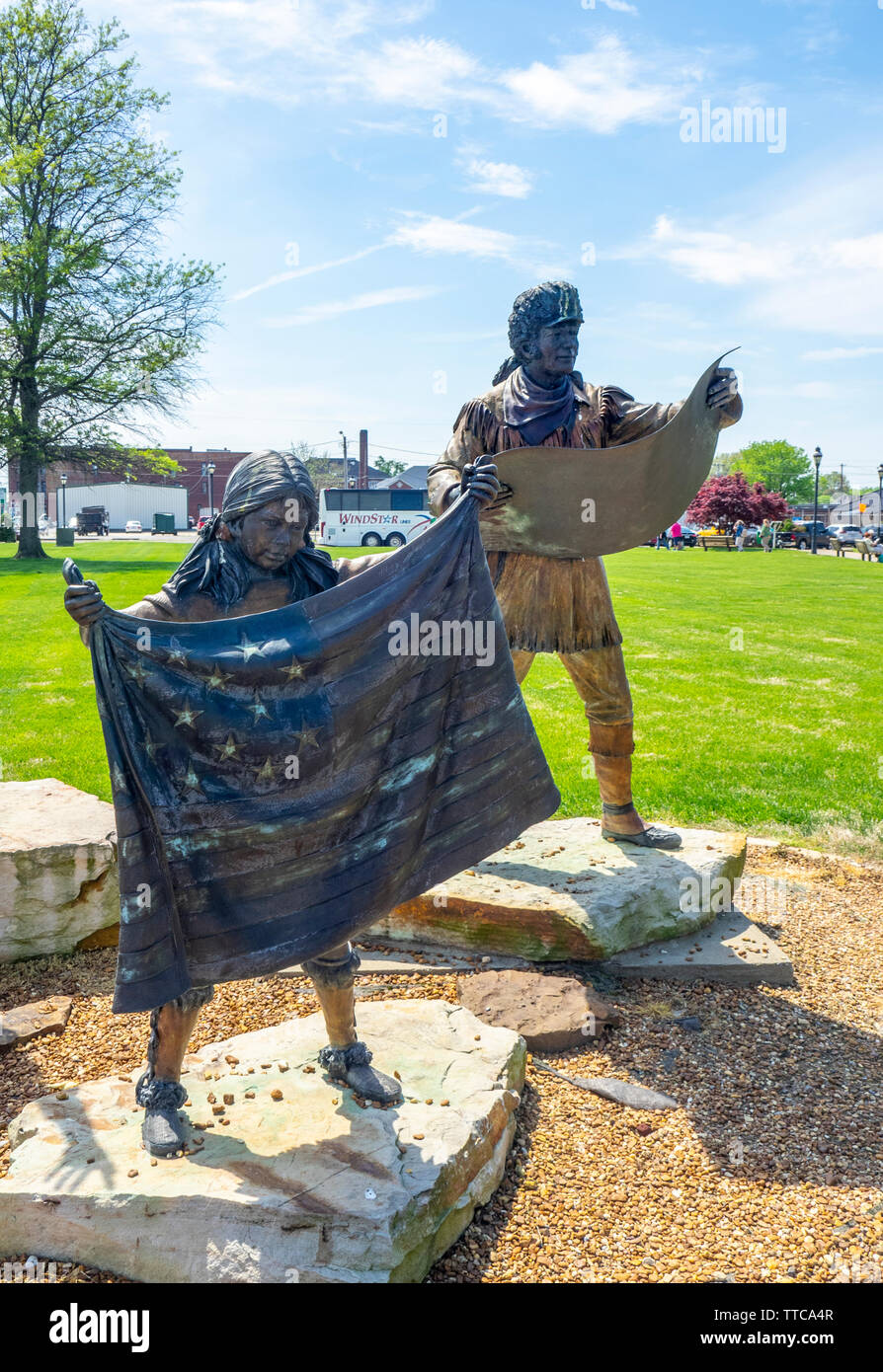 Bronze sculpture native american indian hi-res stock photography and ...