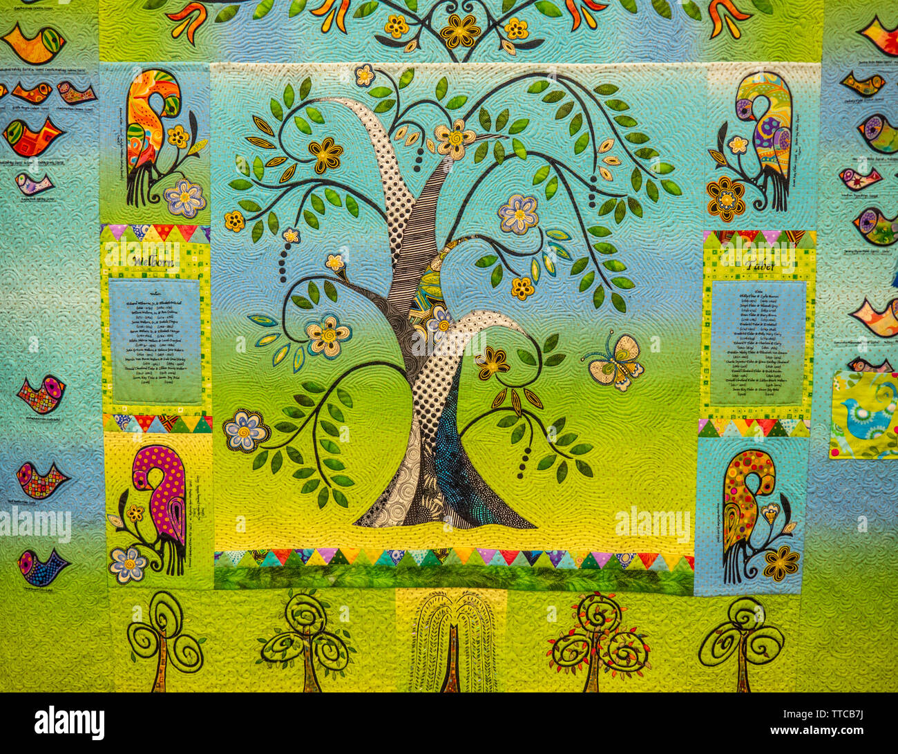 Taber welborn family tree quilt hi-res stock photography and images - Alamy